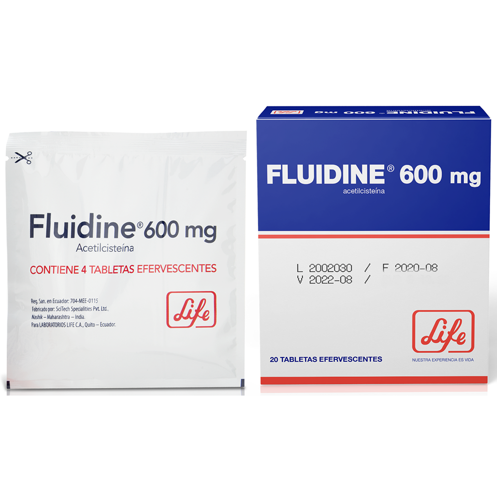 FLUIDINE TAB EFERV 600MG CAJ*20 - Farmacias El Cisne